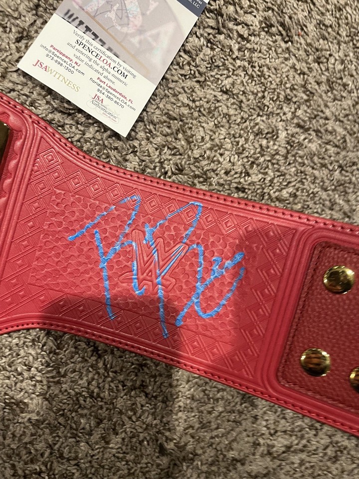 WWE WWF Roman Reigns Autographed Red Universal Title Belt Roman Empire ...