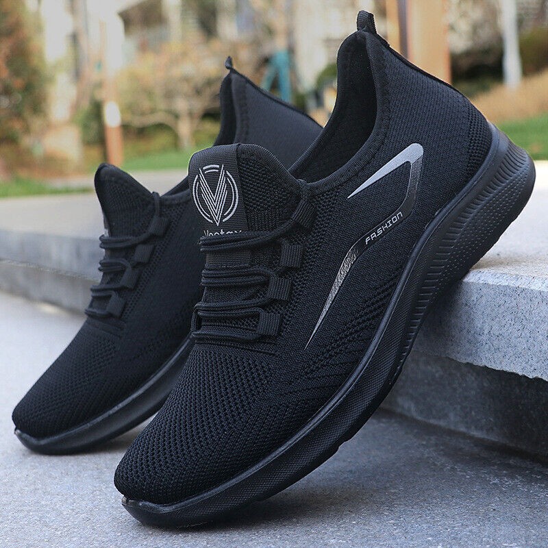 Mens Wide Fit Memory Foam Non Slip Casual Walking Sport Work Trainers ...
