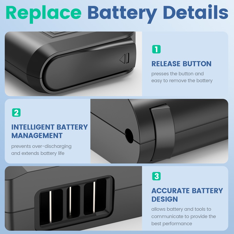 4Ah For Hoover Linx Battery BH50000 18V Lithium Ion For LINX Cordless ...