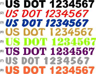 US DOT NUMBERS - COMMERCIAL TRUCK - CUSTOM MADE DECALS - CHOICE OF ...