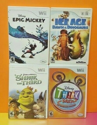 Nintendo Wii & Wii U Disney Game Lot Ice Age Shrek Epic Mickey Disney ...