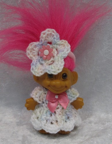 Made to fit 2½-3" TROLL Dolls, Handmade Clothes, Crochet Dress ...