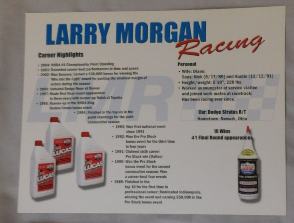 Larry Morgan NHRA 8x10 Promo Card Photo Handout | eBay