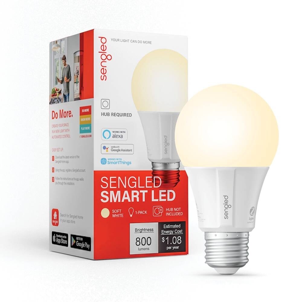 Sengled - Smart A19 LED 60W Bulb Bluetooth - Alexa -Google - Soft White