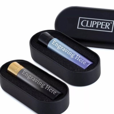 Personalised Engraved ICE BLUE Clipper Lighter Gradient Gift Birthday ...