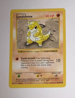 First Edition Shadowless Sandshrew 62/102 - Pokemon WOTC TCG 1999 | eBay