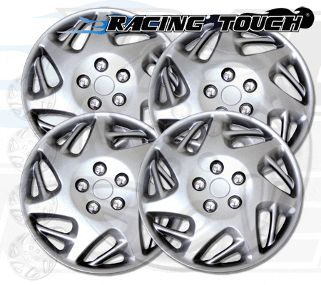 Wheel Cover Replacement Hubcaps 15" Inch Metallic Silver Hub Cap 4pcs ...