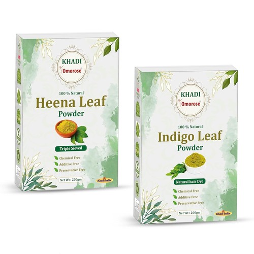 Khadi Omorose Indigo & Heena Leaf Powder Color For Hair Natural Dye ...