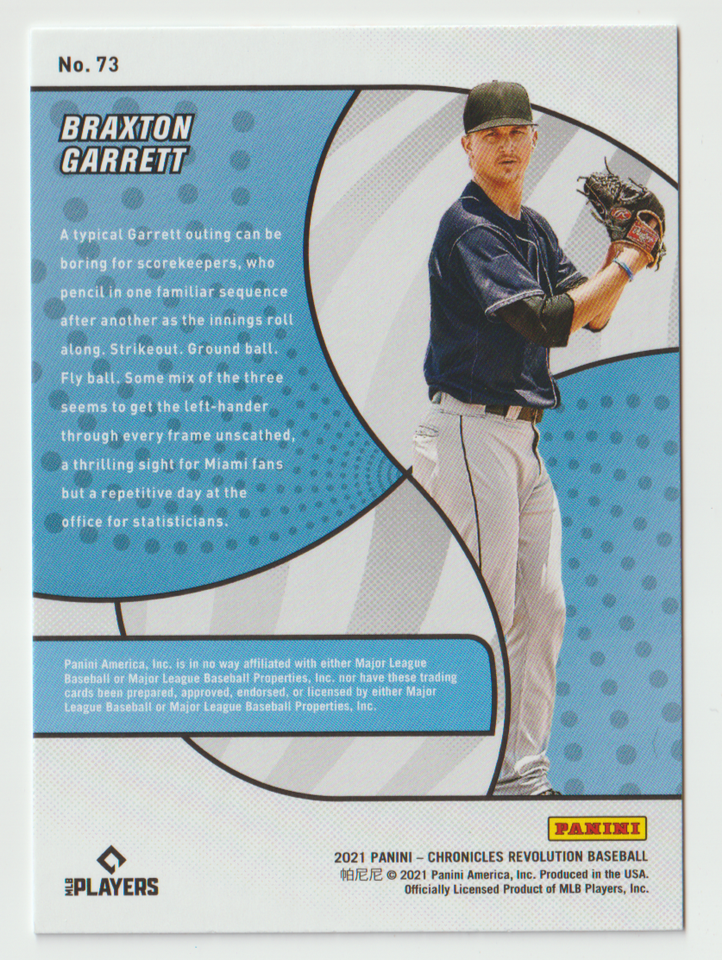 2021 Panini Chronicles Revolution Baseball #73 Braxton Garrett RC ...