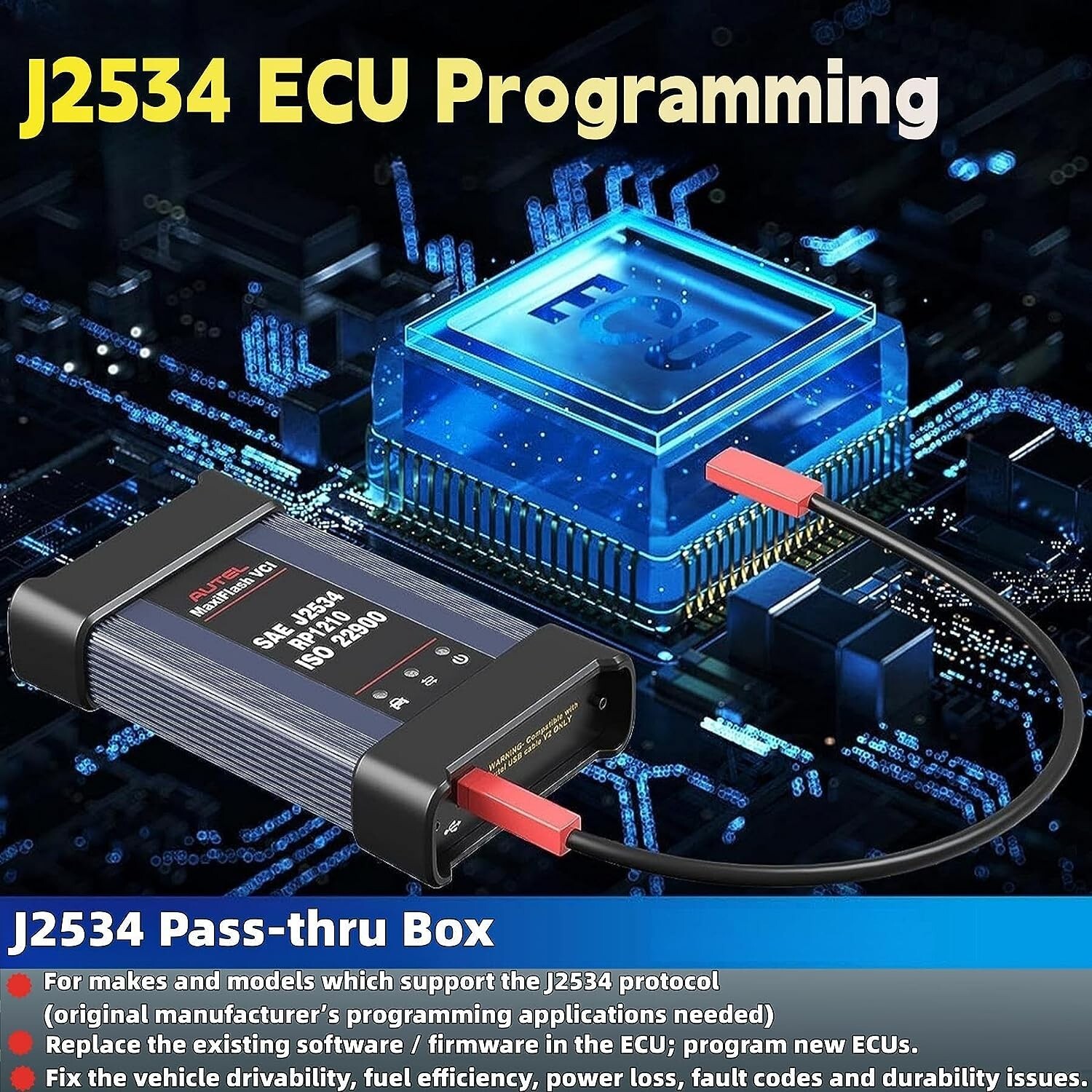 Autel MaxiFlash VCI Kit Programming Device Bluetooth Works with PC or ...