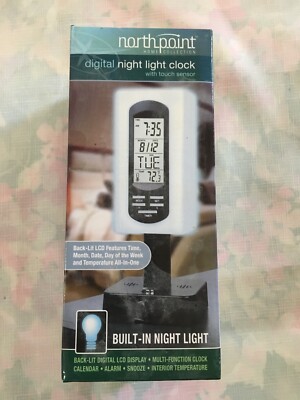 Northpoint Digital Night Light Clock with Touch Sensor Calendar ...
