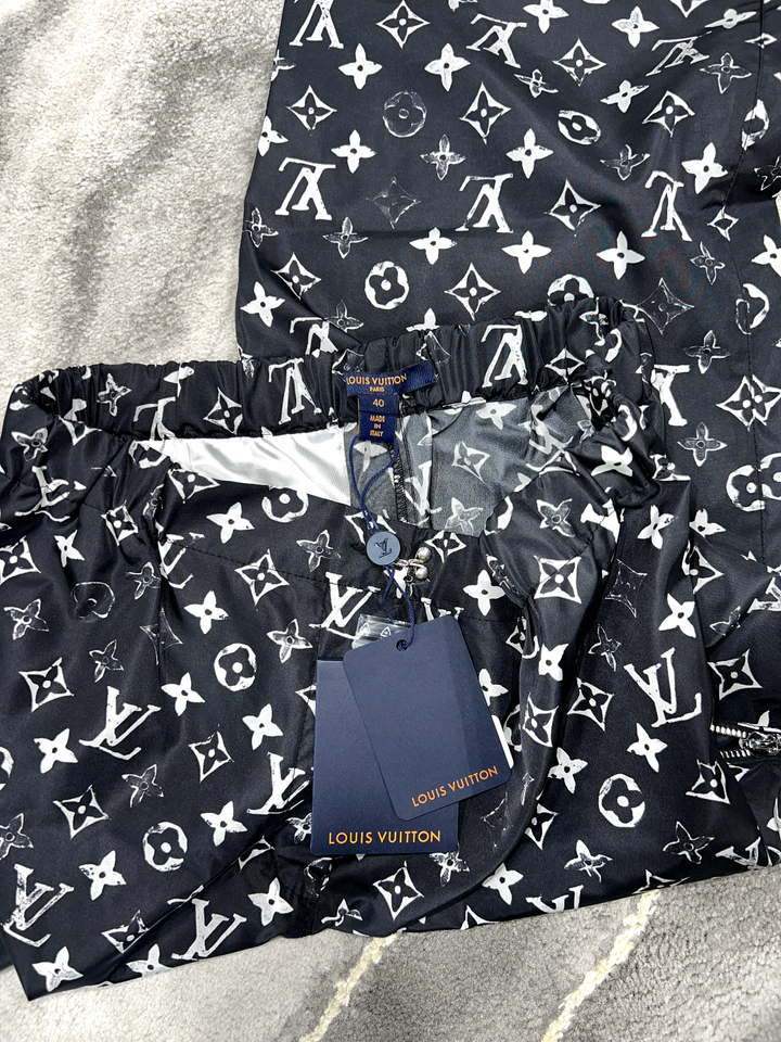 Louis Vuitton Stencil Effect Black White Monogram Logo Jogging Jogger ...