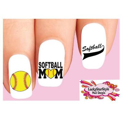 Waterslide Nail Decals Set of 20 - Softball Mom Assorted | eBay