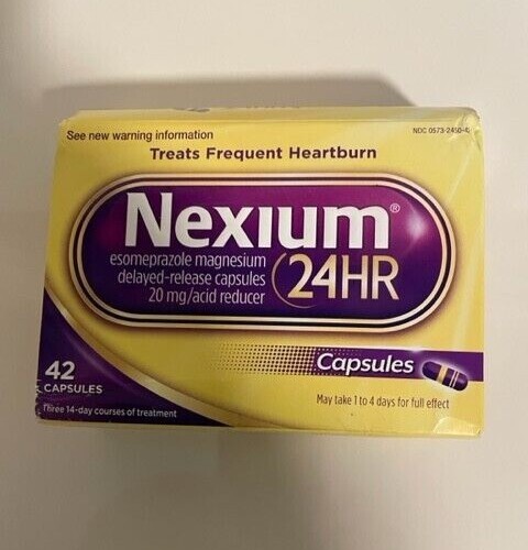 1 Box- NEXIUM 24 HR CAPSULES 20mg- New in Box (42 Count) EXP 02/2025 | eBay