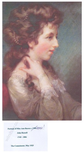 John Russel (1745-1806) "Miss Ann Bacon", fine miniature, ca. 1785 | eBay