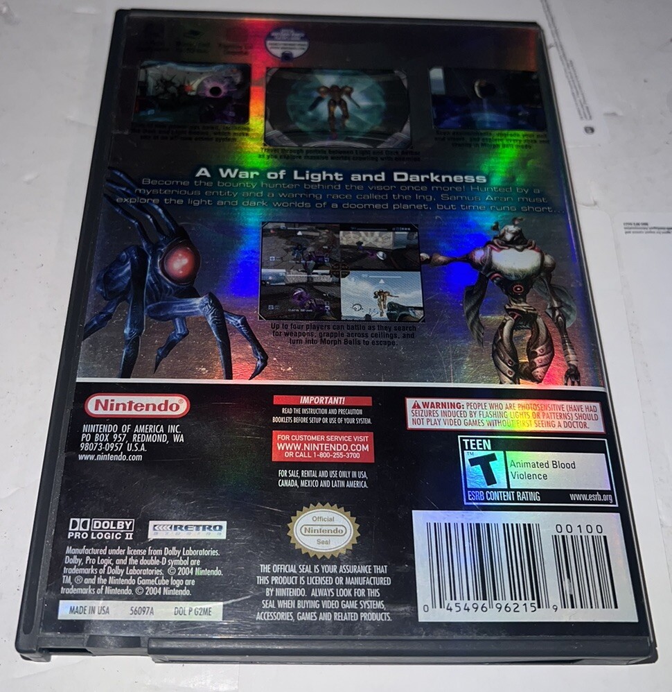 Nintendo GameCube Metroid Prime 2 Echoes Complete with Manual Tested ...
