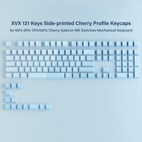 XVX Shine Through Gradient Keycaps Blue, Cherry Profile Side Printed ...