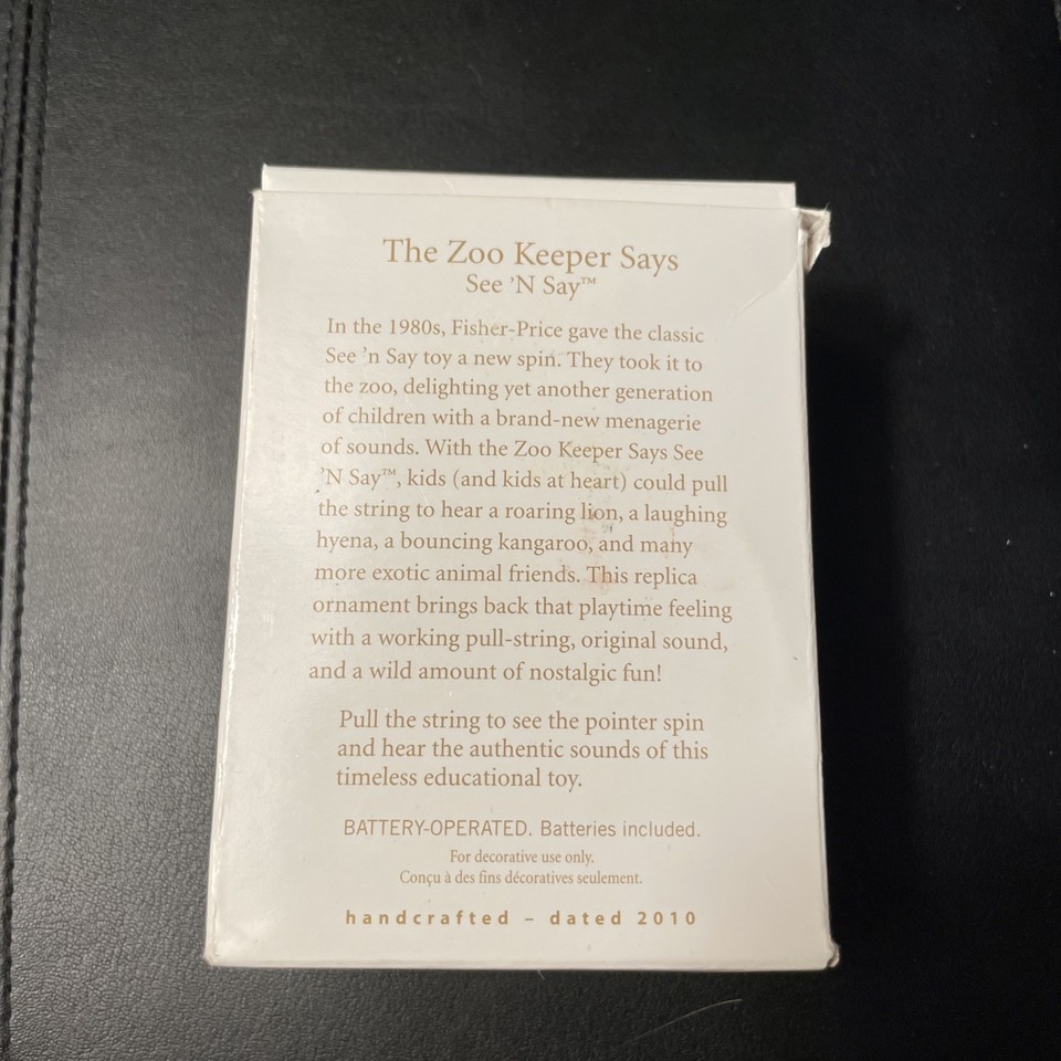 Hallmark Ornament Fisher Price “The Zoo Keeper Says” 2010 See 'N Say ...