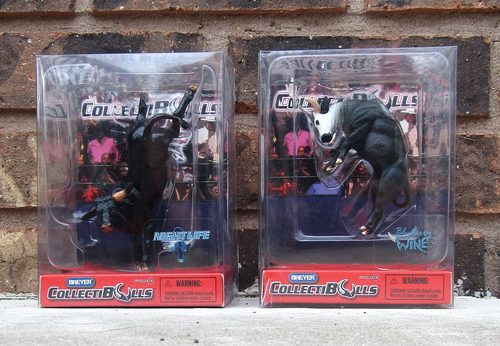 (2) CollectiBULLS PBR ~ one Bull needs his Horn Glued Back on! ~ Both ...