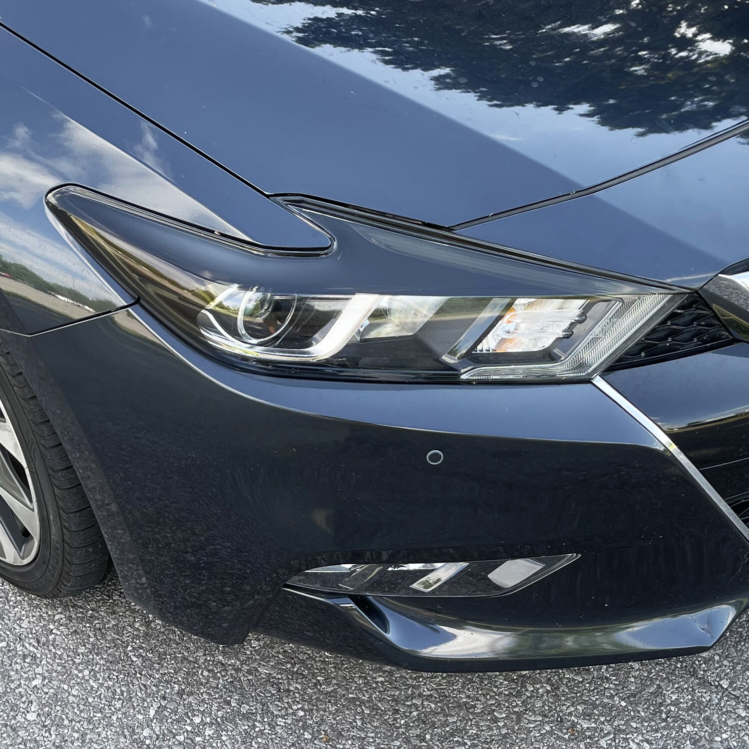 FOR 16-18 Nissan Maxima Headlight Eyelid SMOKE Precut Vinyl Tint ...