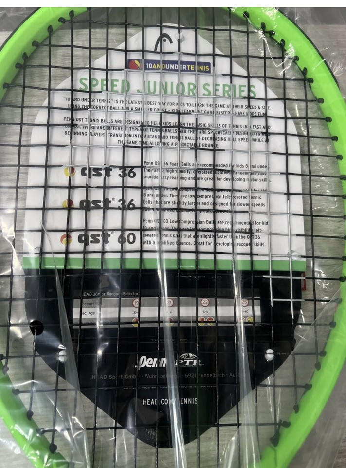 HEAD Tennis Racquet Racket Junior Speed 23 PreStrung Kids Age 6-8 45 ...