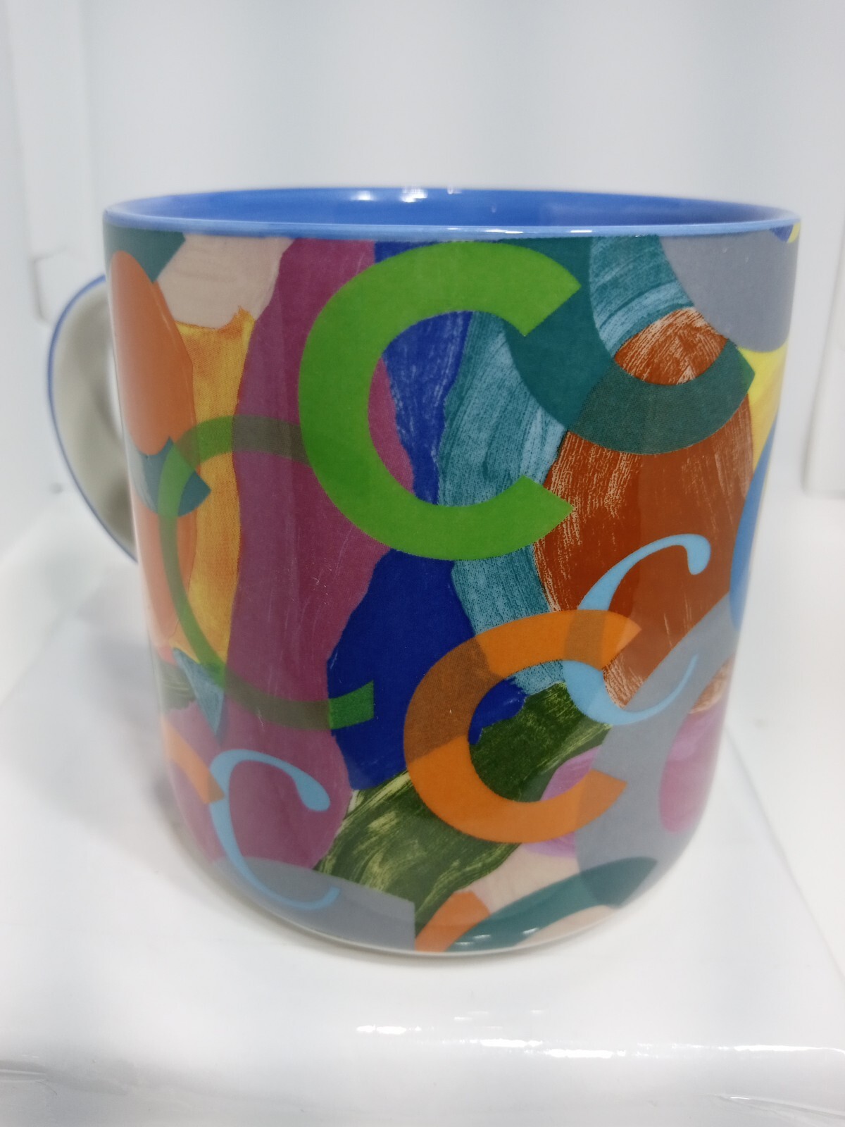 LOTTIE C INITIAL C COFFEE MUG. MONOGRAM C MUG. Stoneware Anthropologie ...