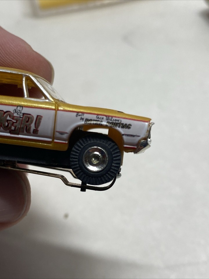 Rare Aurora T-Jet 1966 Pontiac GTO Slot Car Gold GeeTO Tiger Runs Great ...