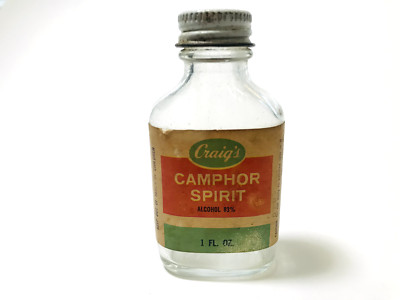 VTG CRAIG'S CAMPHOR SPIRIT 1 FL OZ GLASS MEDICINE BOTTLE APOTHECARY ...