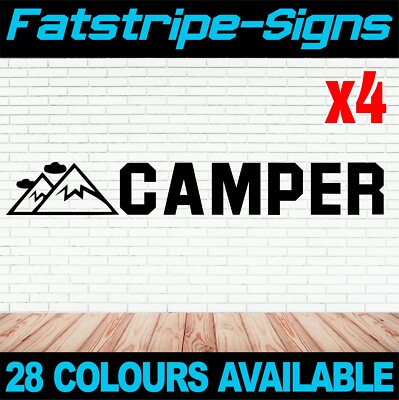 CAMPER NAME TEXT STICKERS GRAPHICS DECALS CAMPERVAN MOTORHOME CARAVAN ...