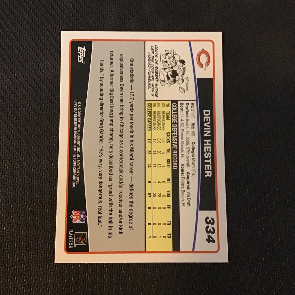 2006 Topps #334 DEVIN HESTER ROOKIE (Mint) | eBay