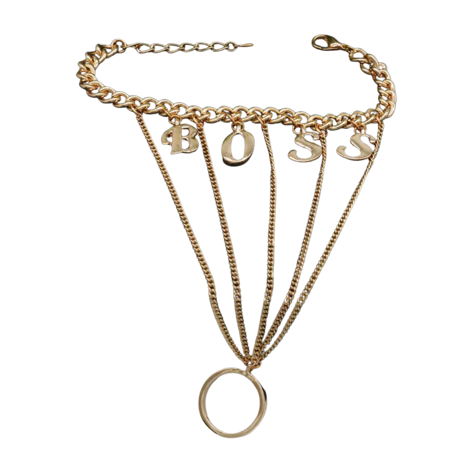 Women Gold Metal Hand Chain BOSS Cool Bracelet Ring Amazing Vibe ...