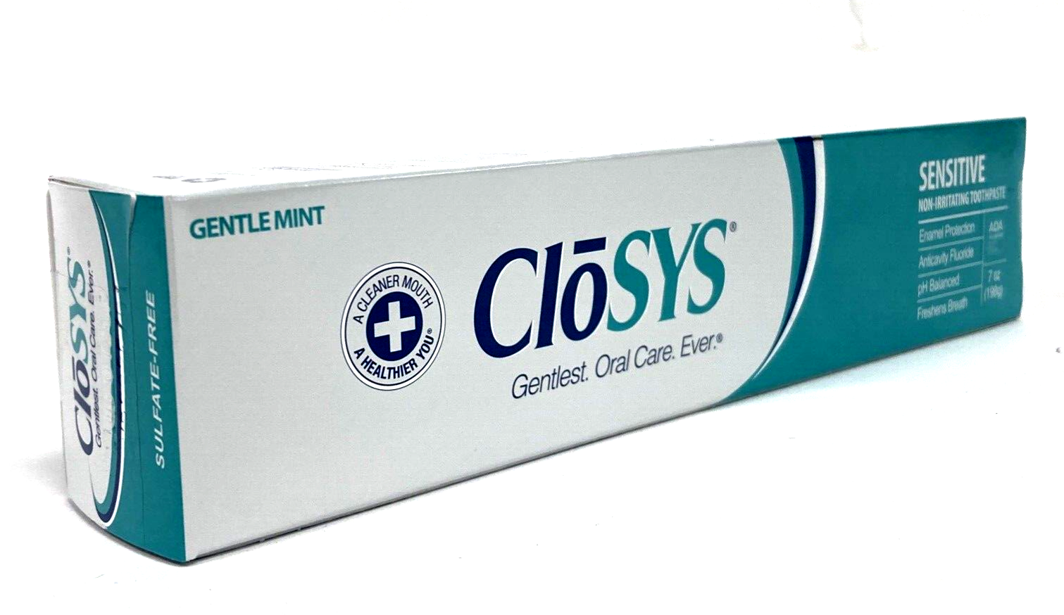 CloSYS Sensitive Fluoride Toothpaste 7oz Tube Gentle Mint Sulfate Free ...
