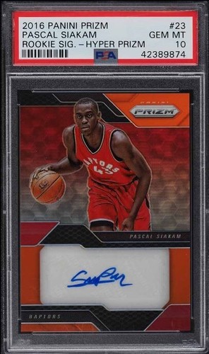 2016 PANINI PRIZM SIGNATURES HYPER PRIZMS PASCAL SIAKAM RC AUTO /10 #23 ...