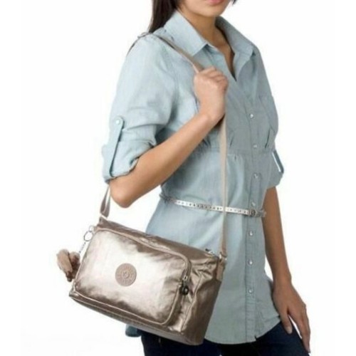 Kipling Reth GM Crossbody Bag Toasty Gold Nylon Adjustable Strap Monkey ...