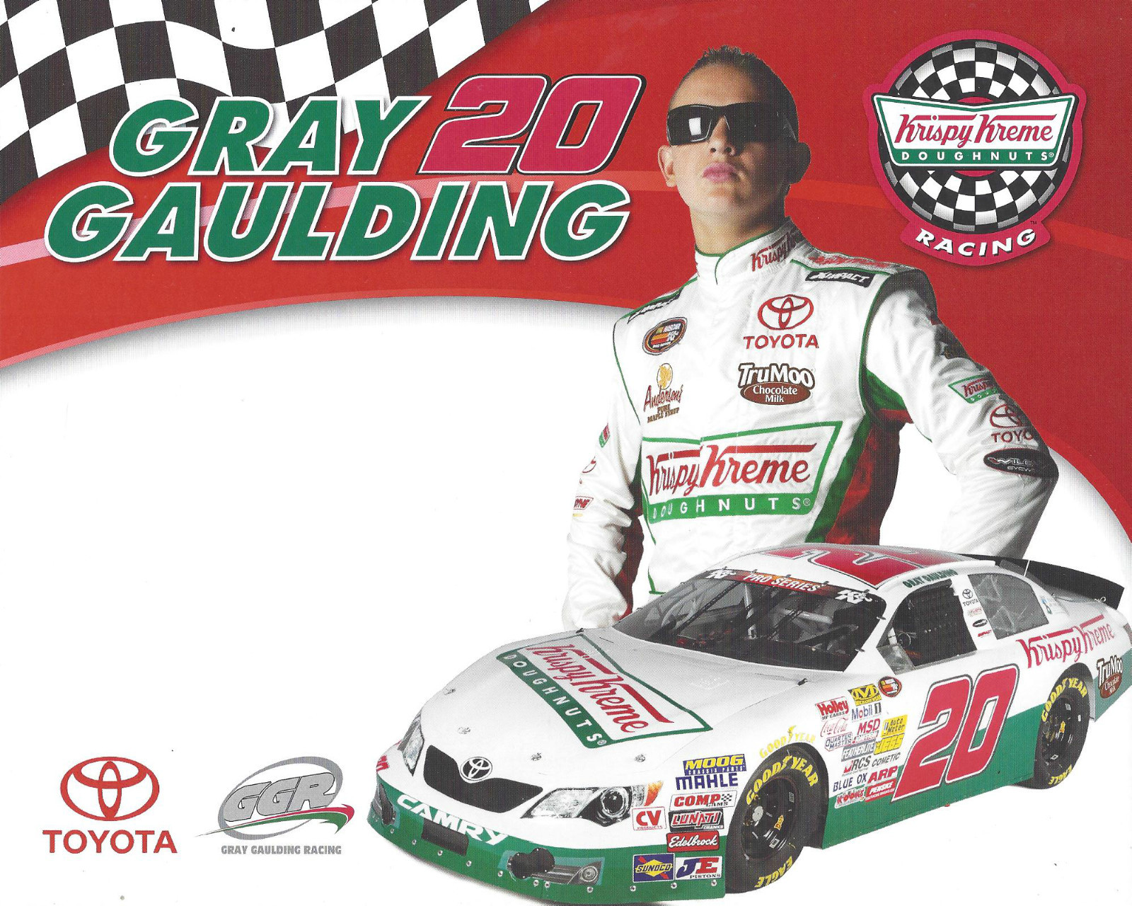 2013 GRAY GAULDING "KRISPY KREME #20" NASCAR K&N PRO SERIES POSTCARD | eBay