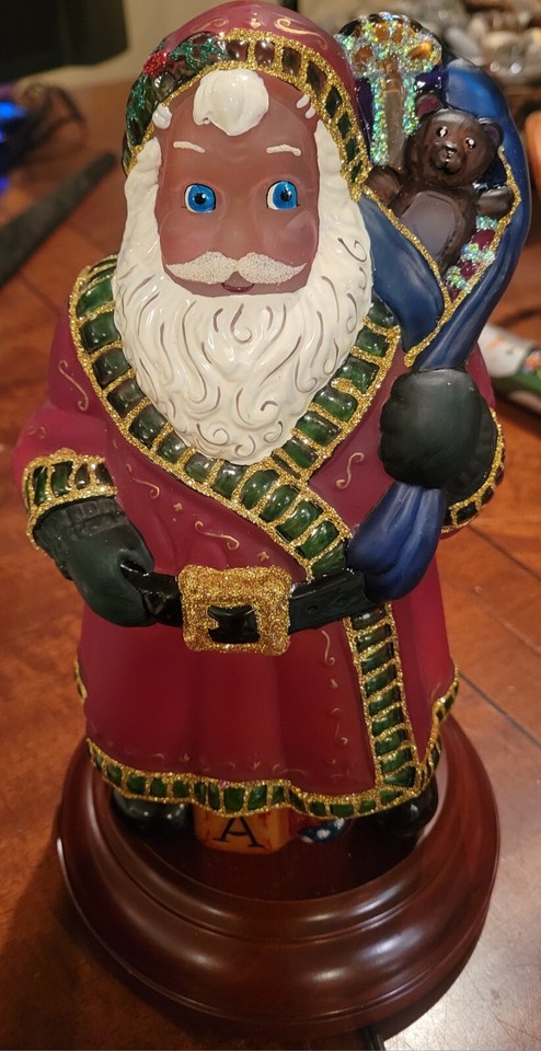 Vtg 2001 Merck Old World Santa Very Merry Father Christmas Light Figure ...