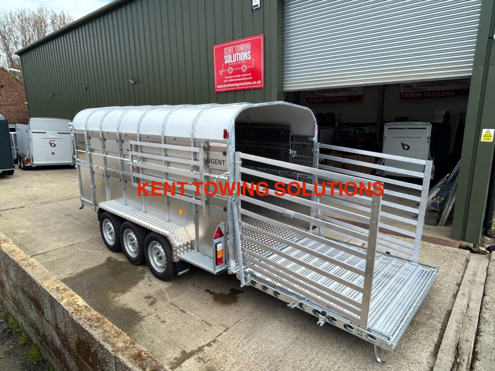 New Nugent L4318T 14' x 6' Livestock Cattle Trailer + Sheep Decks Inc Tri Axle | eBay UK