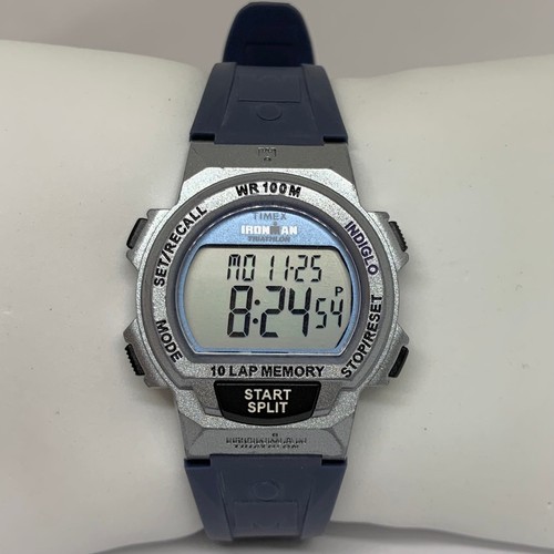 Timex Ironman Triathlon 10 Lap WR 100M Digital Sport women’s Watch blue ...