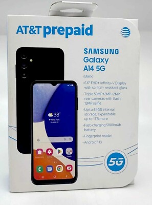 Samsung Galaxy A14 5G SM-A146U1 64GB/4Gb/50MP Black Phone, Locked AT&T ...
