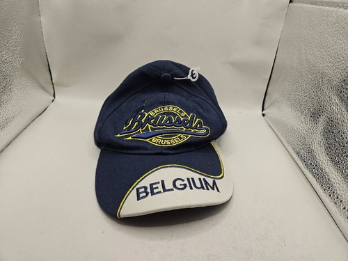 Belgium Hat Strapback Cap Brussels Logo Embroidered Blue Yellow ...