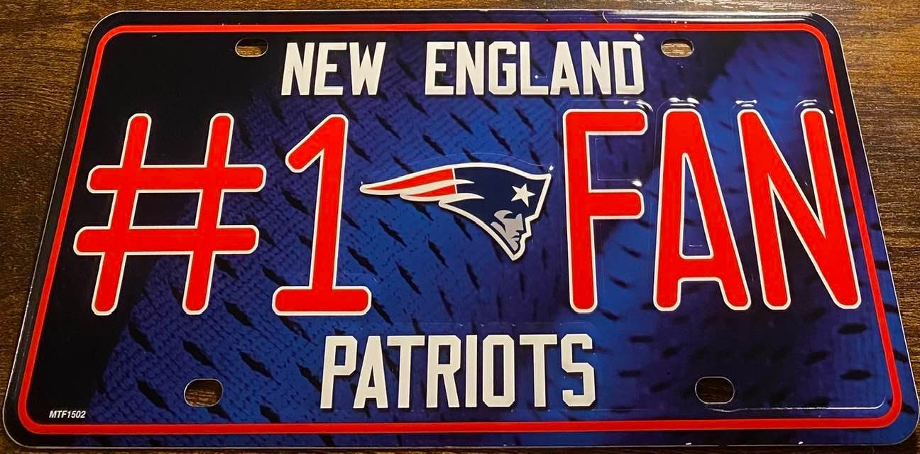 New England Patriots #1 Fan Booster License Plate NFL Football | eBay