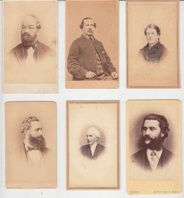 EARLY POLITICAL OR THEATRICAL STAGE ACTORS ~ (6 CDV PORTRAITS) ~ c ...
