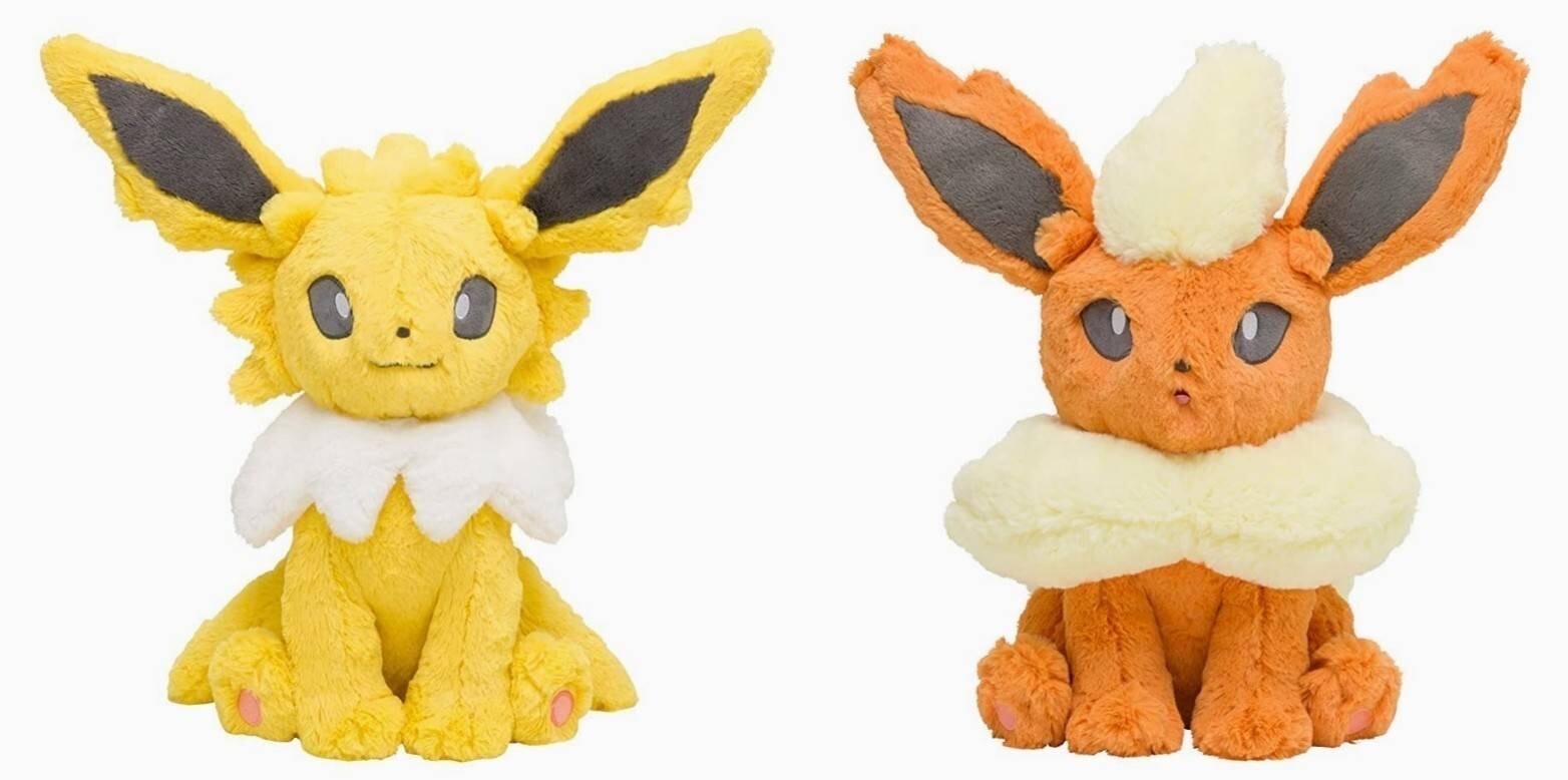 Pokemon Center Jolteon Flareon Comfy Friends Plush Set of 2 New | eBay