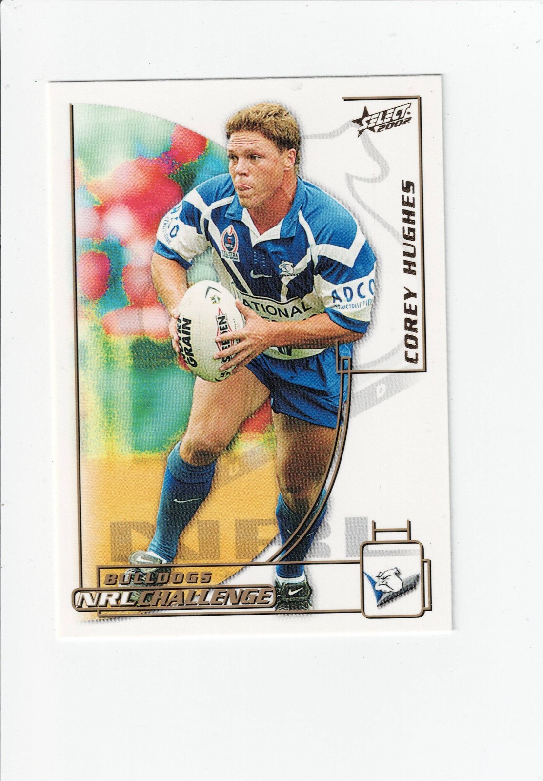2002 Select NRL Challenge Rugby League Corey Hughes #55 (Canterbury ...