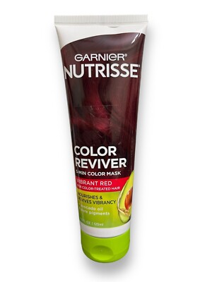 Garnier Nutrisse Color Reviver Vibrant Red 5-Min Color Mask Avocado Oil ...
