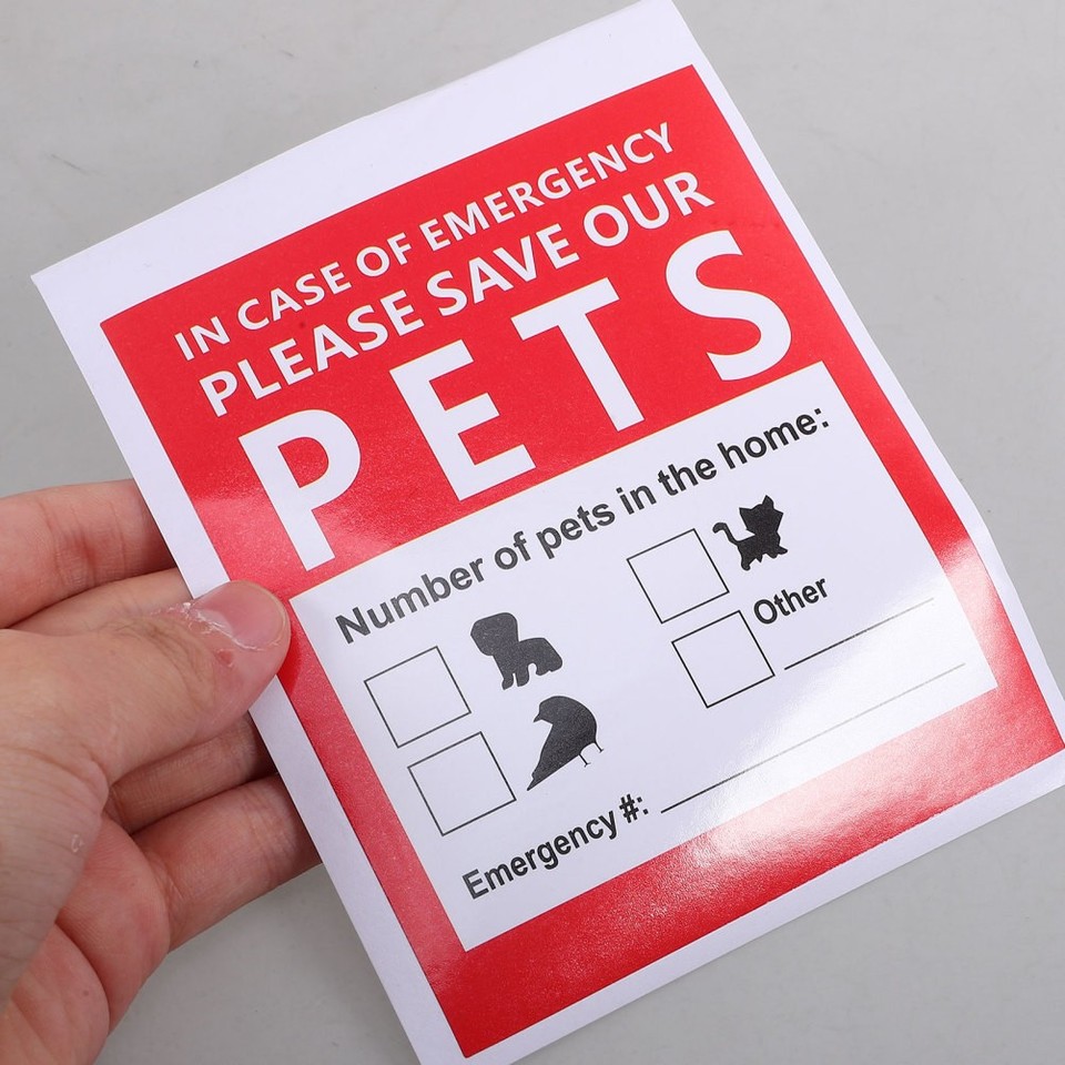 10 Sheets House Pet inside Emergency Sticker Cat Stickers Alert Fire ...