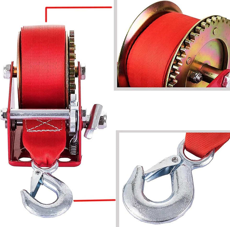Hand Winch 600 lbs Capacity Portable Towing Hand Crank with Brake 20 ...