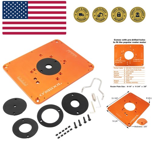 Precision Aluminum Router Table Insert Plate, Router Templates With Pre ...