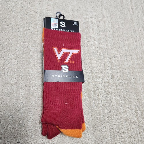 Virginia Tech Hokies Socks Unisex NCAA Strideline Crew Pair Socks M/L ...
