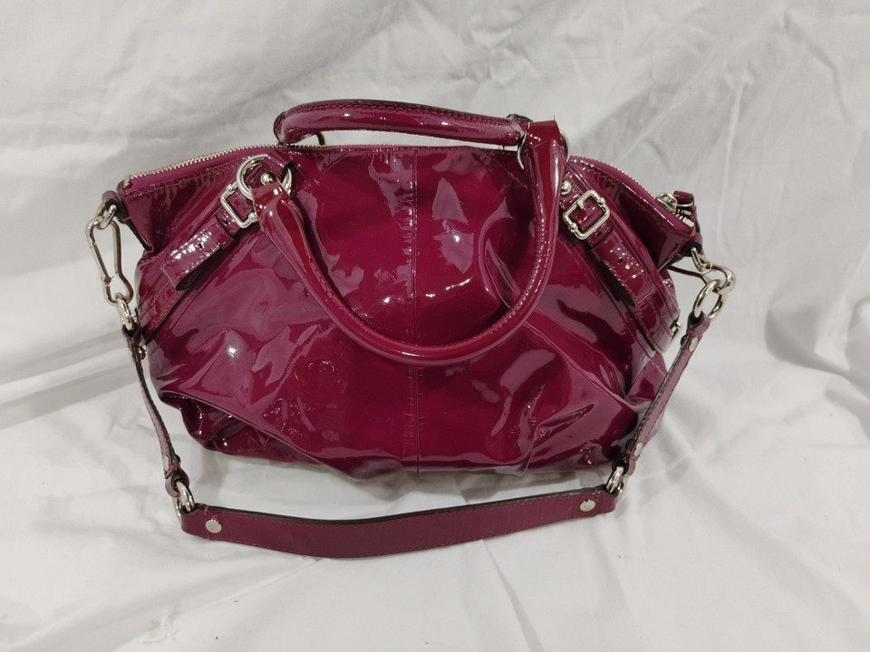 Coach Crimson Madison Patent Sophia Satchel Bag | eBay